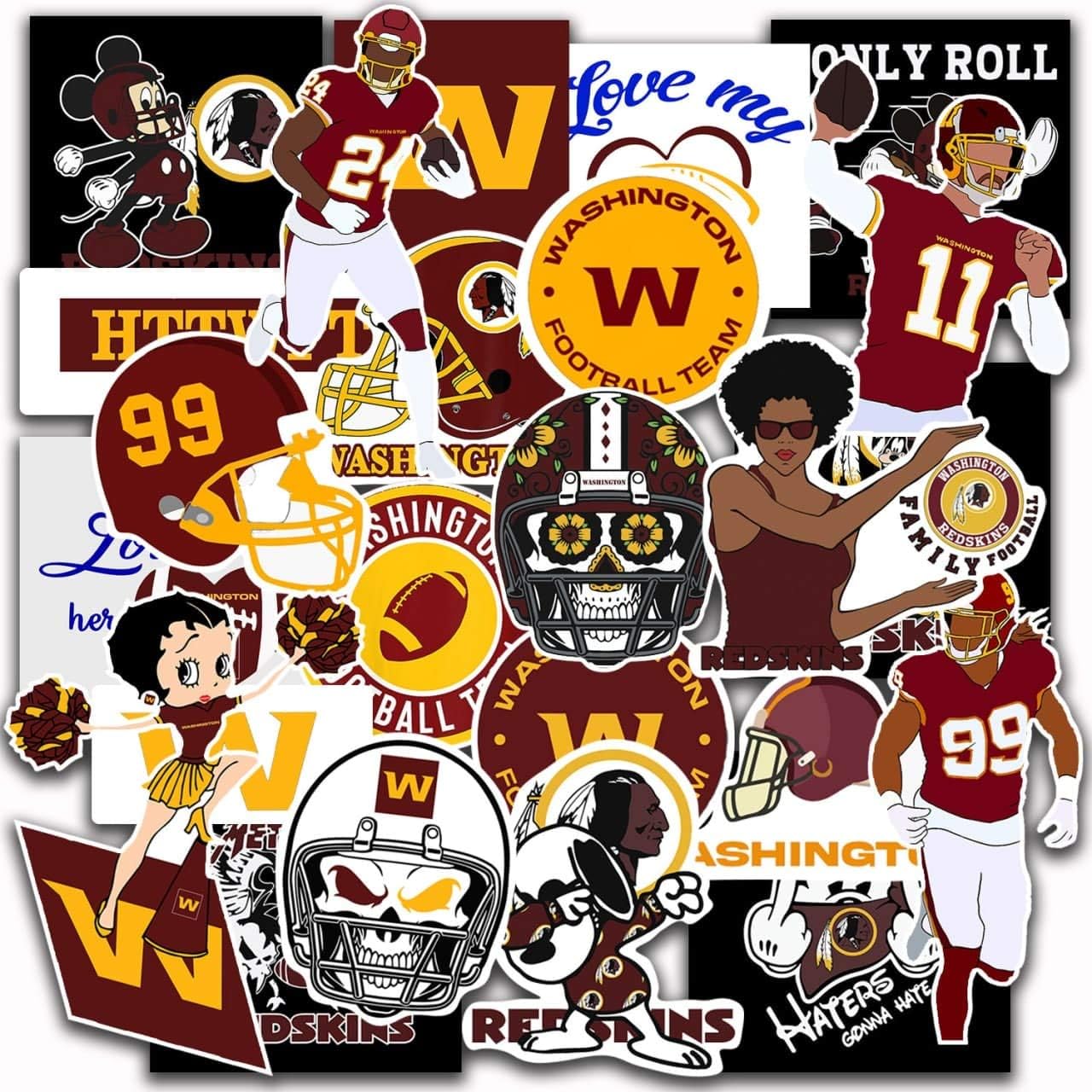 Amazon.com: 20 PCS Washington Stickers Decal for Commanders Stickers ...