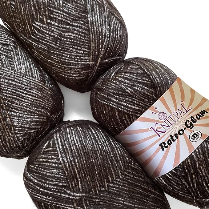 Amazon.com: KnitPal Retro-Glam Metallic Yarn for Crocheting, 57% ...
