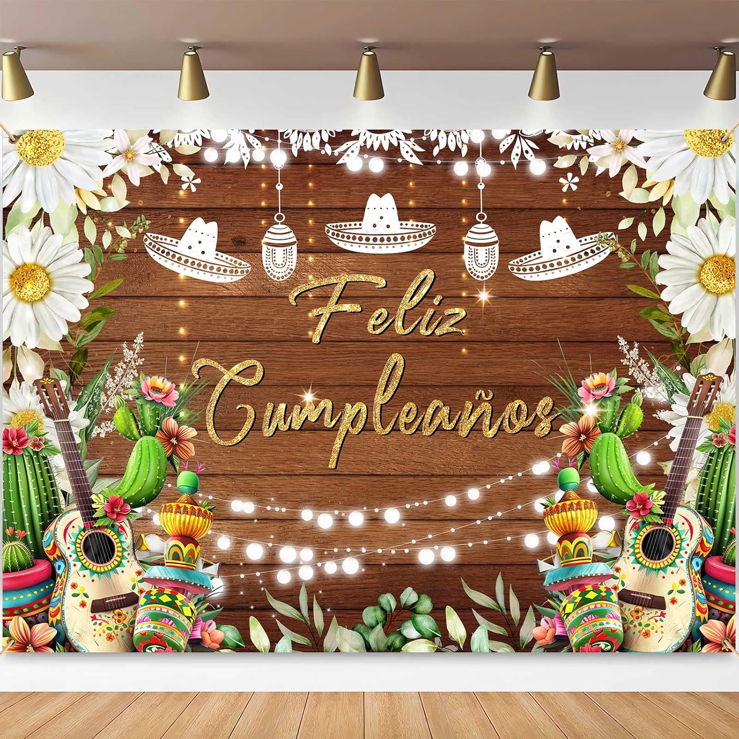Amazon.com : ZHXYMMS 7x5ft Feliz Cumpleaños Backdrop Floral Retro ...