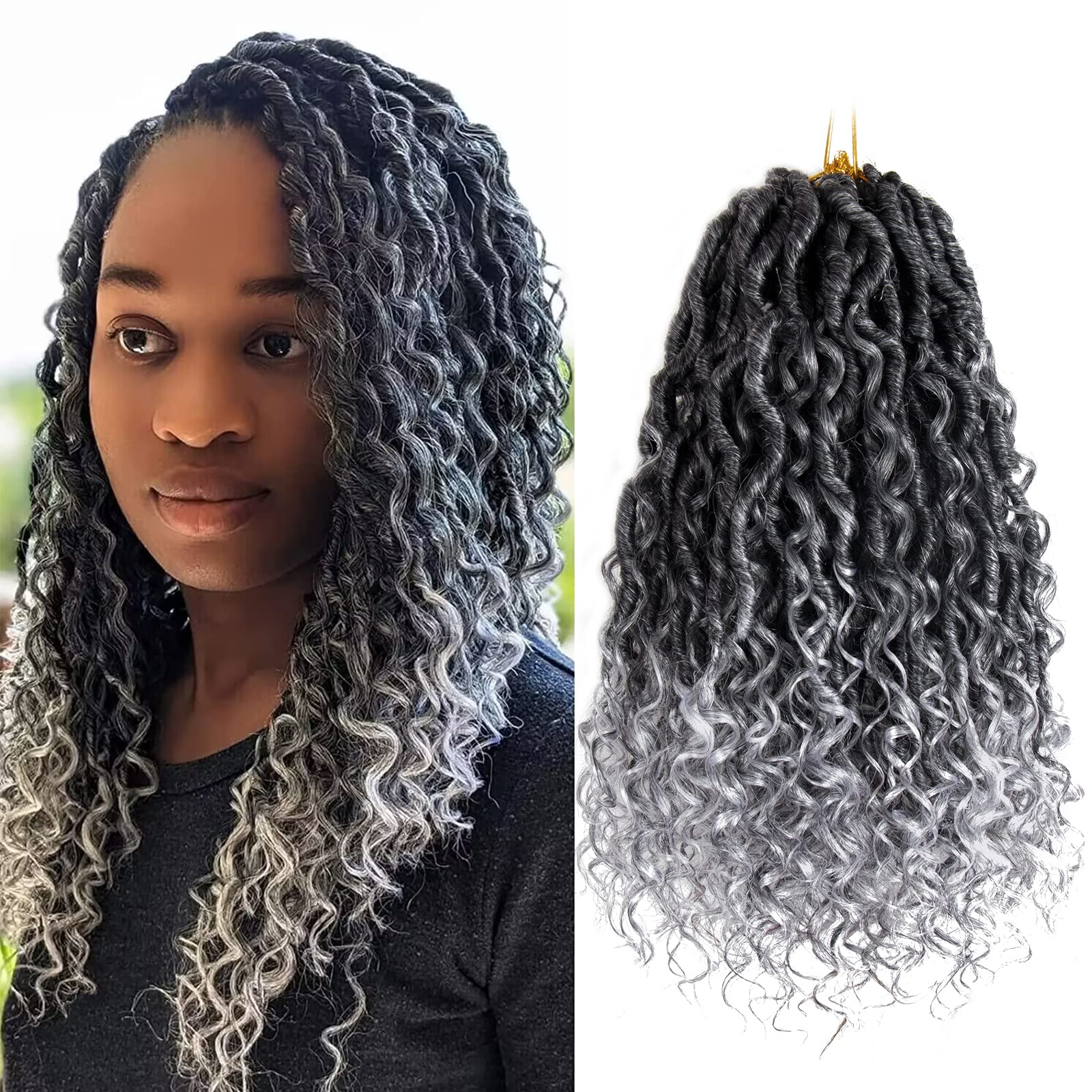 Buy New Goddess Locs Crochet Hair for Black Women 14 Inch Faux Locs ...