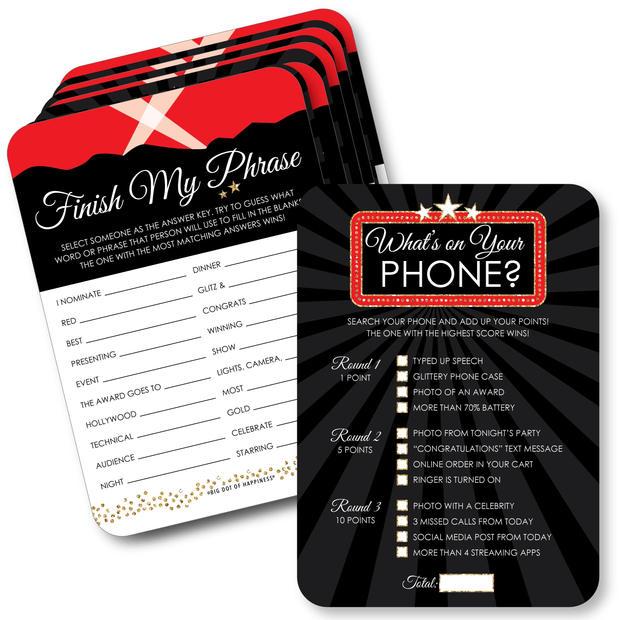 Amazon.com: Big Dot of Happiness Red Carpet Hollywood - 2-in-1 Movie ...