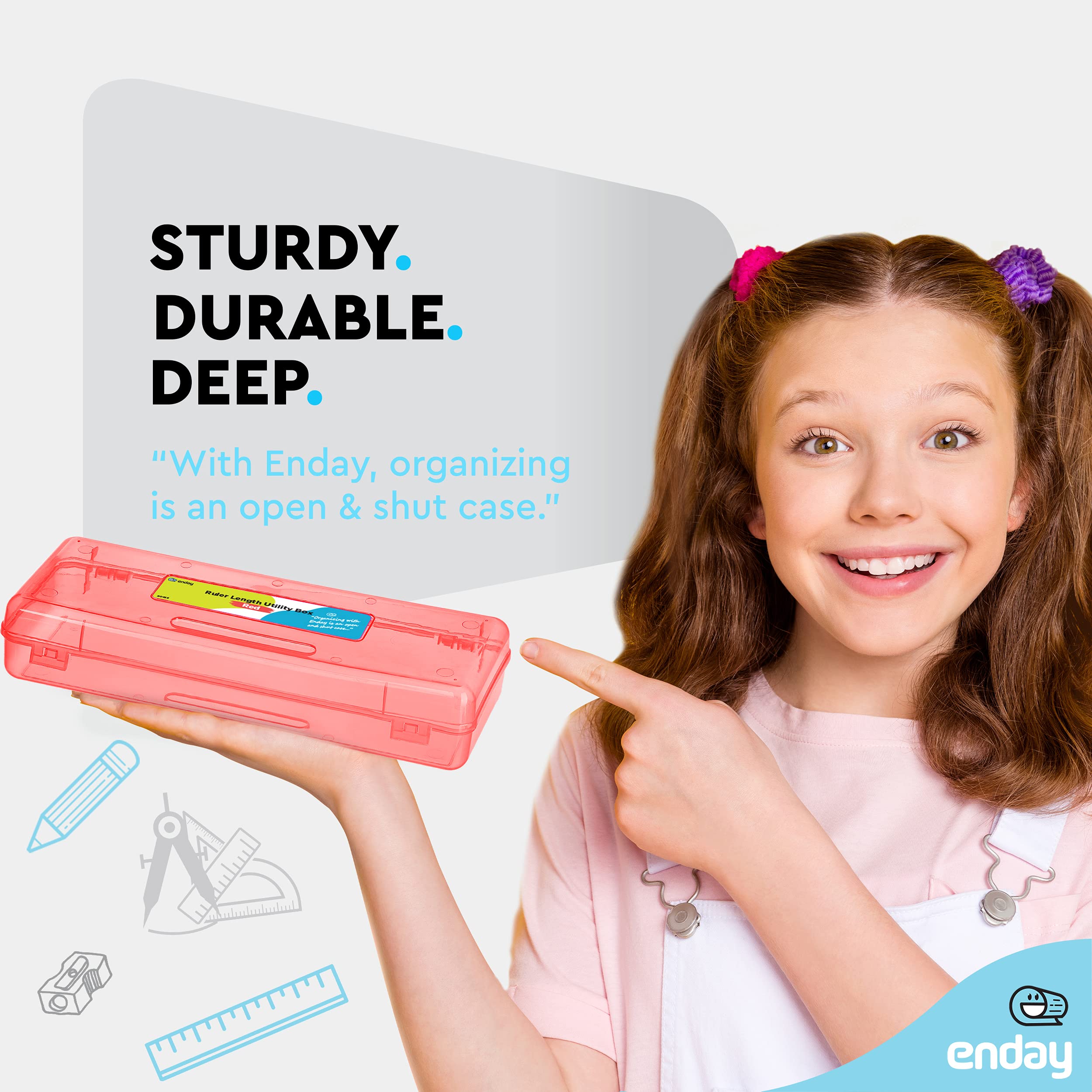Snapklik.com : Pencil Box Red, Storage Organizer Utility Box ...