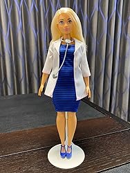 Amazon.com: Barbie Doctor Doll, Curvy, Dressed in White Coat with ...
