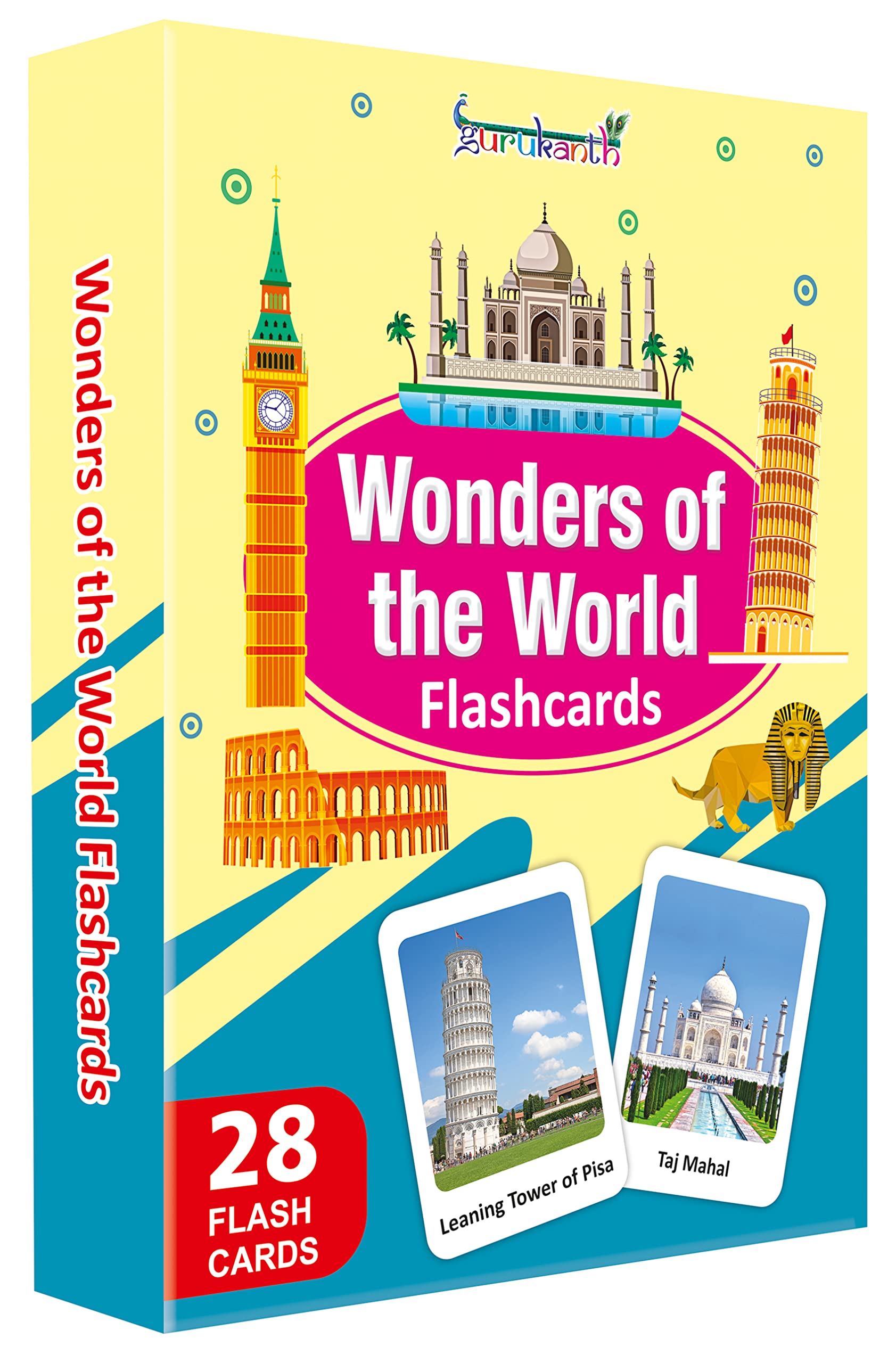 Buy Gurukanth® Premium Wonders of The World Flash Cards for Kids Early ...