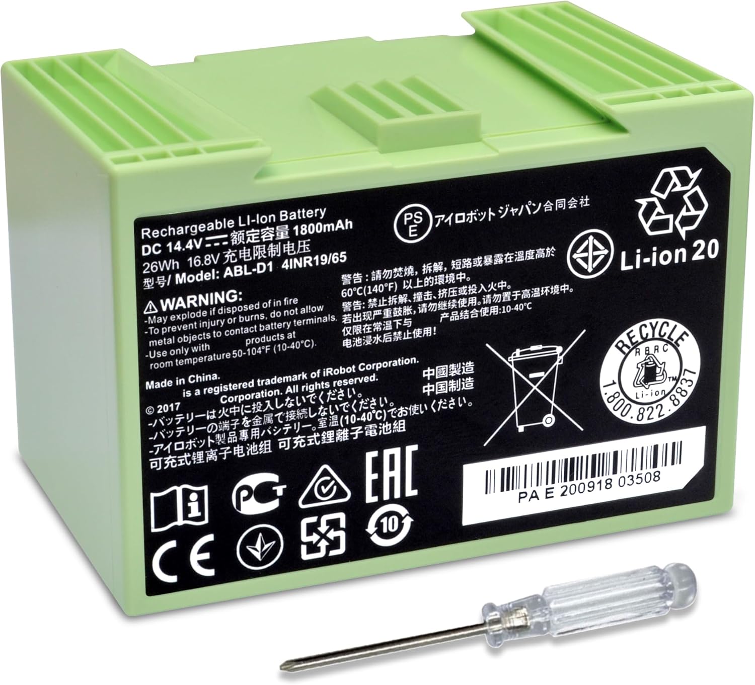 Amazon.com: ABL-D1 Battery for iRobot Roomba e e5 e6 e5150 e5152 e6198 ...