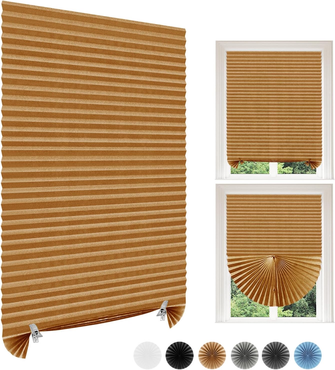 Amazon.com: Window Blinds No Drill Stick on Cut to Size Cordless Paper ...