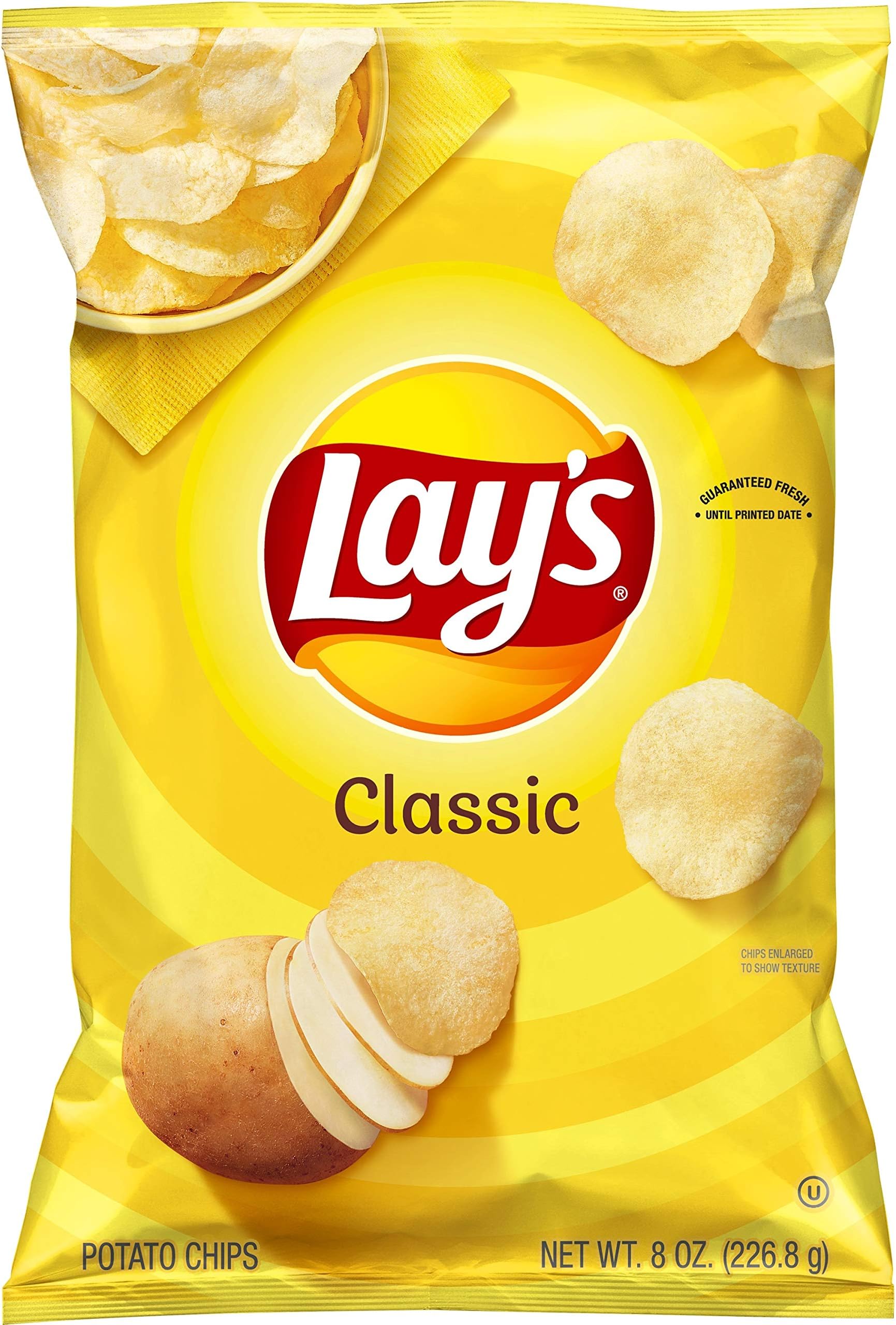 Amazon.com: Lay's Potato Chips Classic Flavor Bag, 8 Oz
