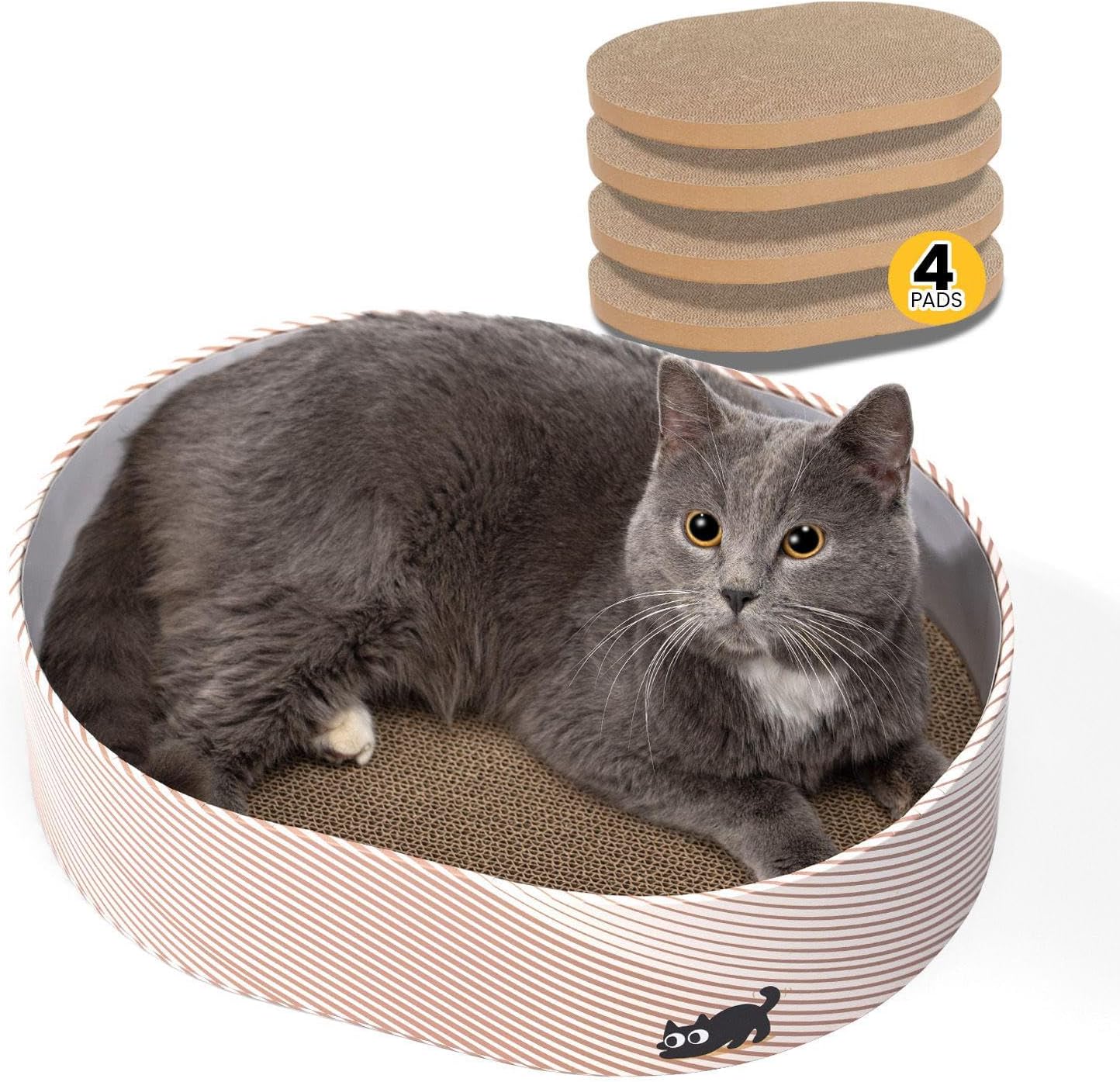 Amazon.com: Conlun Cat Scratcher Box with 4 Cat Scratching Board ...