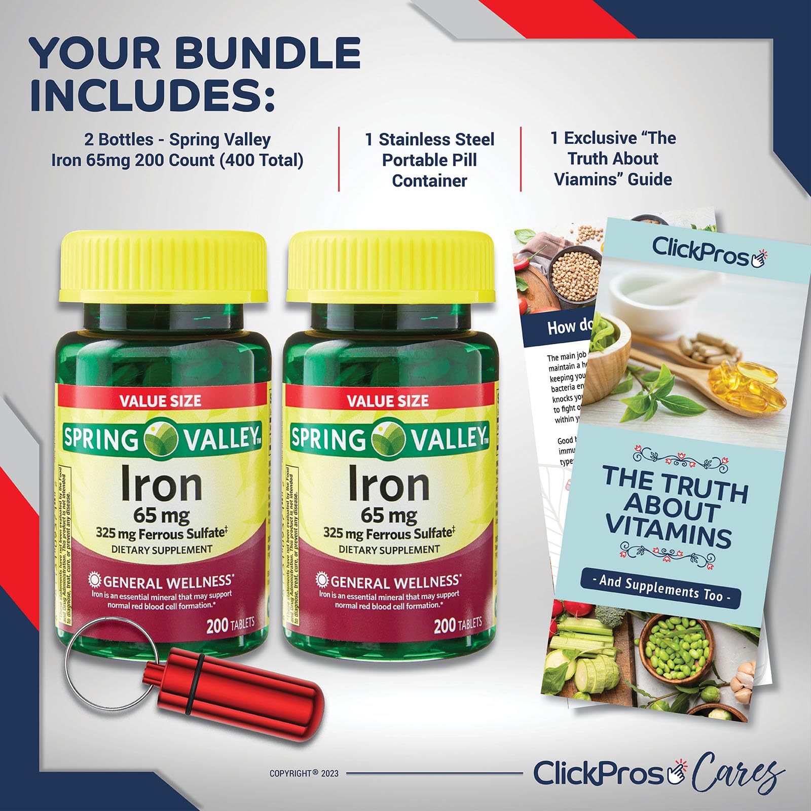 Snapklik.com : Spring Valley Iron Tablets Dietary Supplement Value Size ...