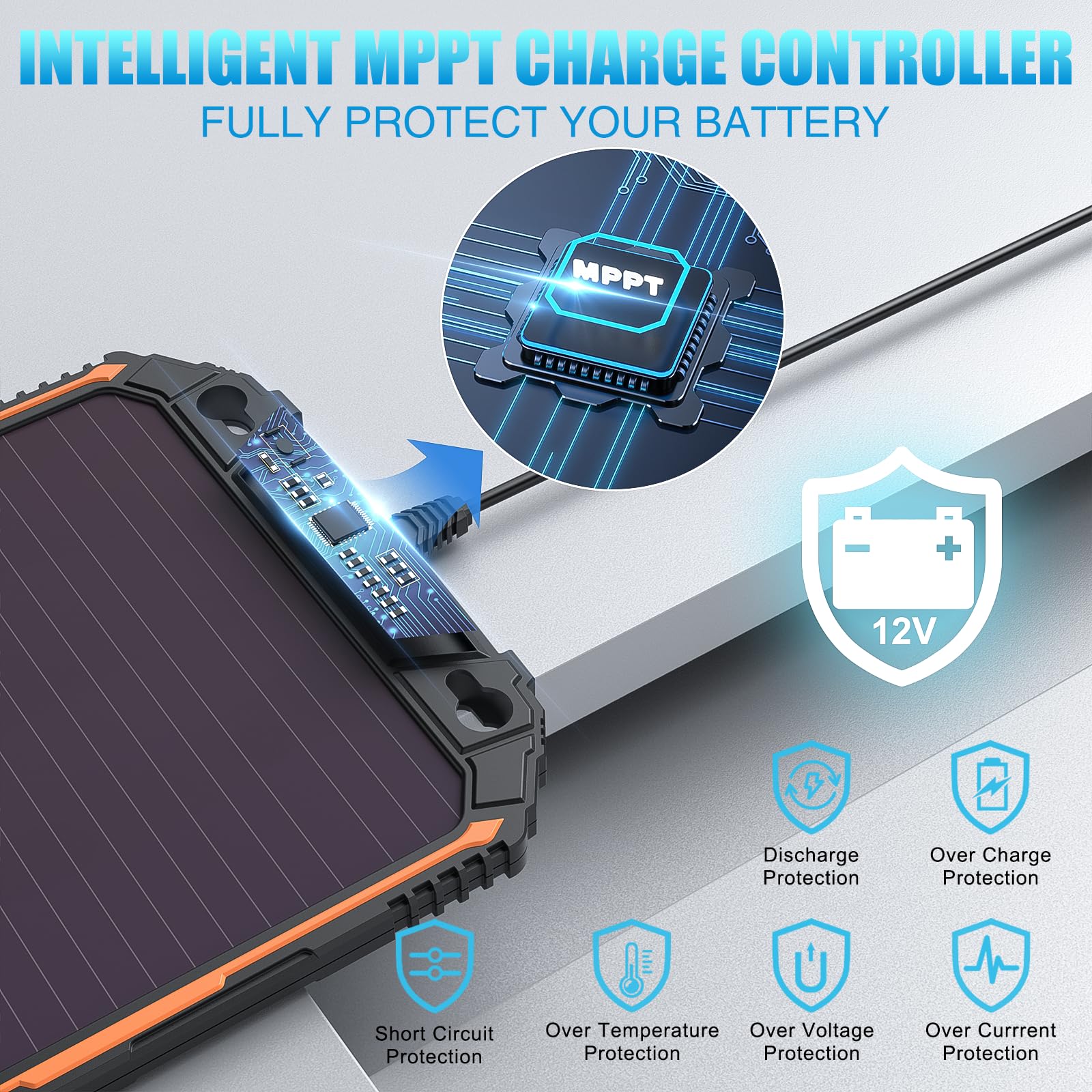 Snapklik.com : 5W 12V Solar Battery Charger & Maintainer, Solar Powered ...