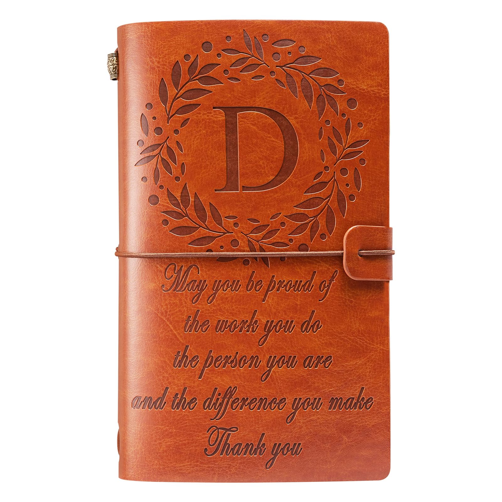 Amazon.com : Filten Thank You Gifts Monogrammed Initial Leather Journal ...