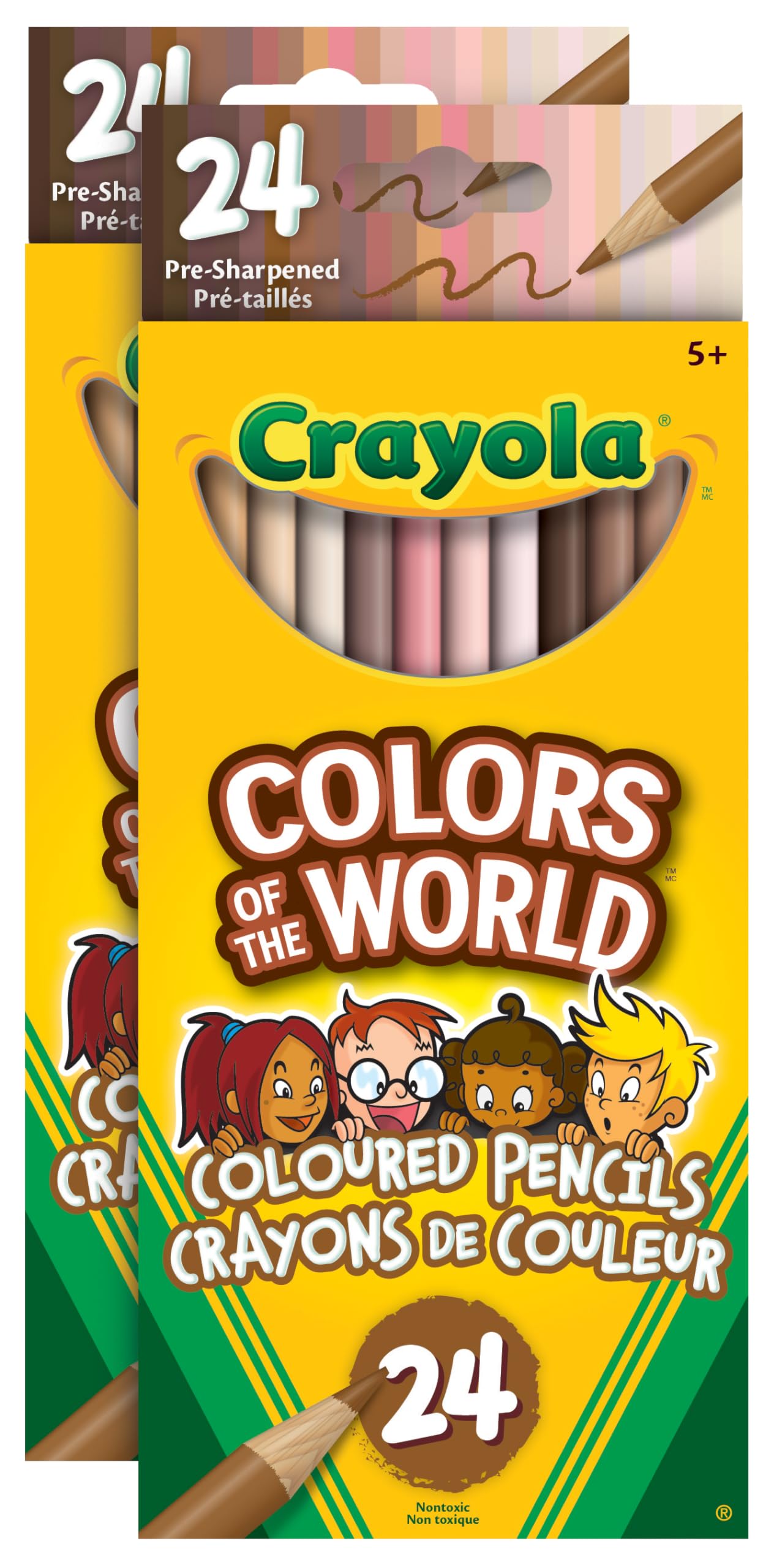 Crayola 2pk Bundle of Colors of The World Skin Tone Coloured Pencils ...