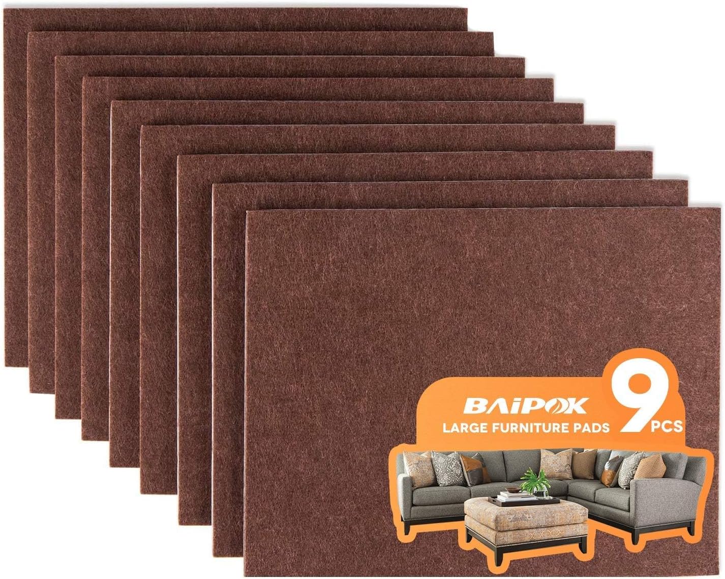 Furniture Pads 9 Pieces Self Adhesive Furniture Felt Pads, 8" x 6 ...