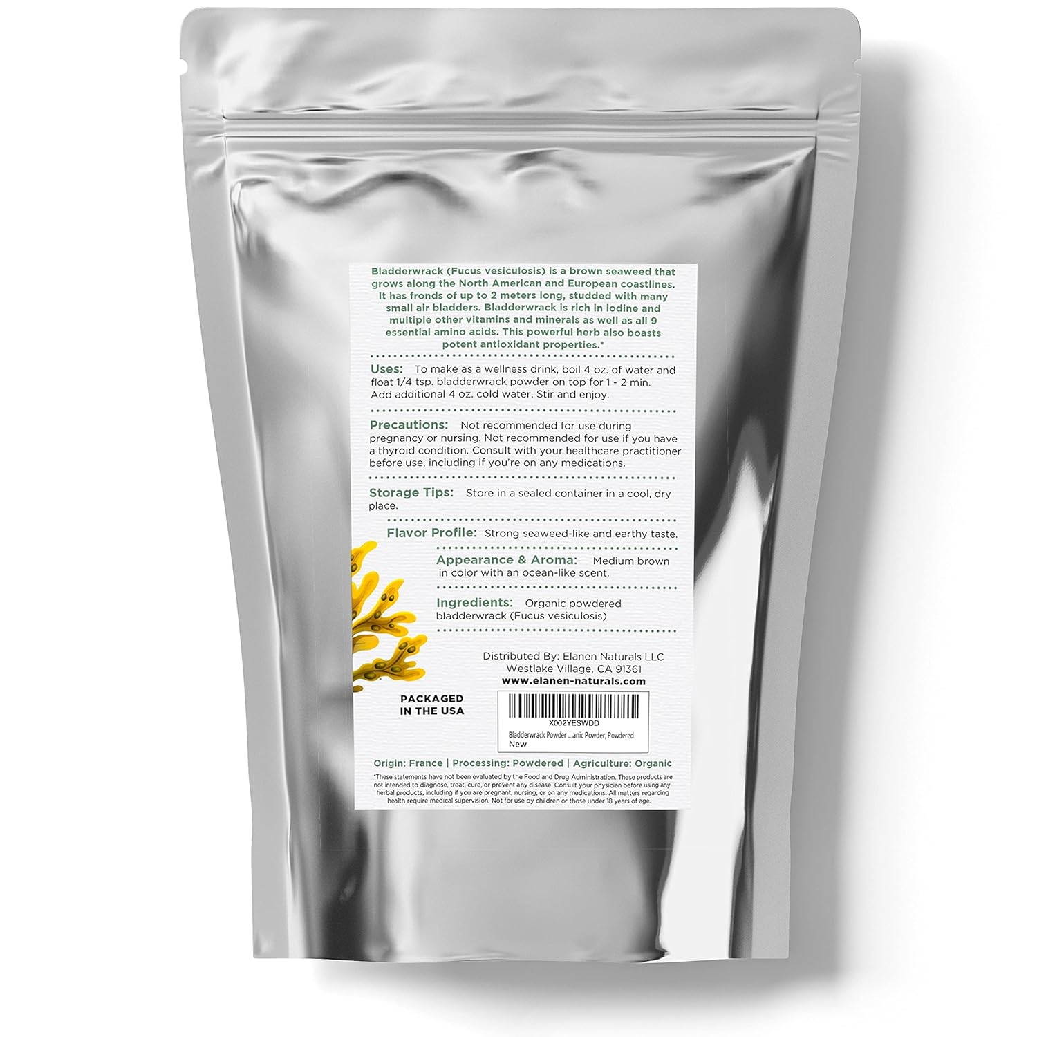 Bladderwrack Powder 1 lb. (16 oz.) Bag, Contains ORGANIC Kelp ...