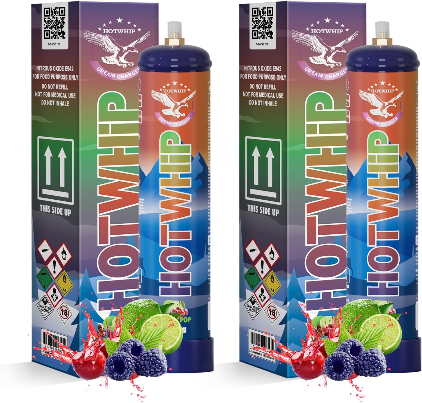 Amazon.com: Hotwhip Whipped Cream Charger 12X700g 1.1L Bomb Pop Flavor Food Grade Cream Maker ...