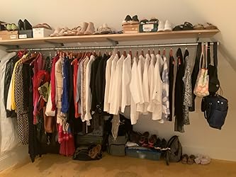 Amazon.com: Sloped Ceiling Clothes Rod & Shelf Bracket (Chrome Finish ...