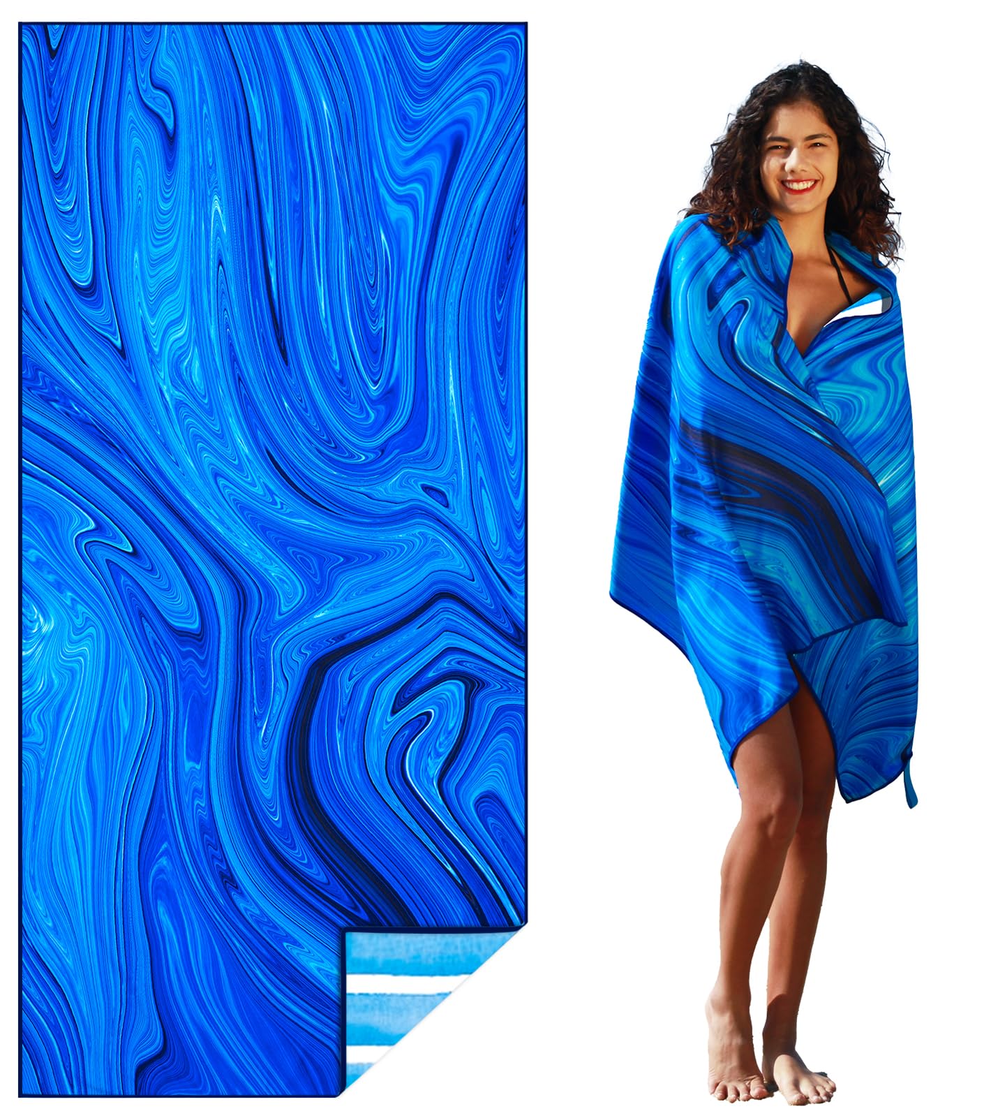 Amazon.com: Microfiber Lightweight Beach Towel Sand Free Quick Dry ...