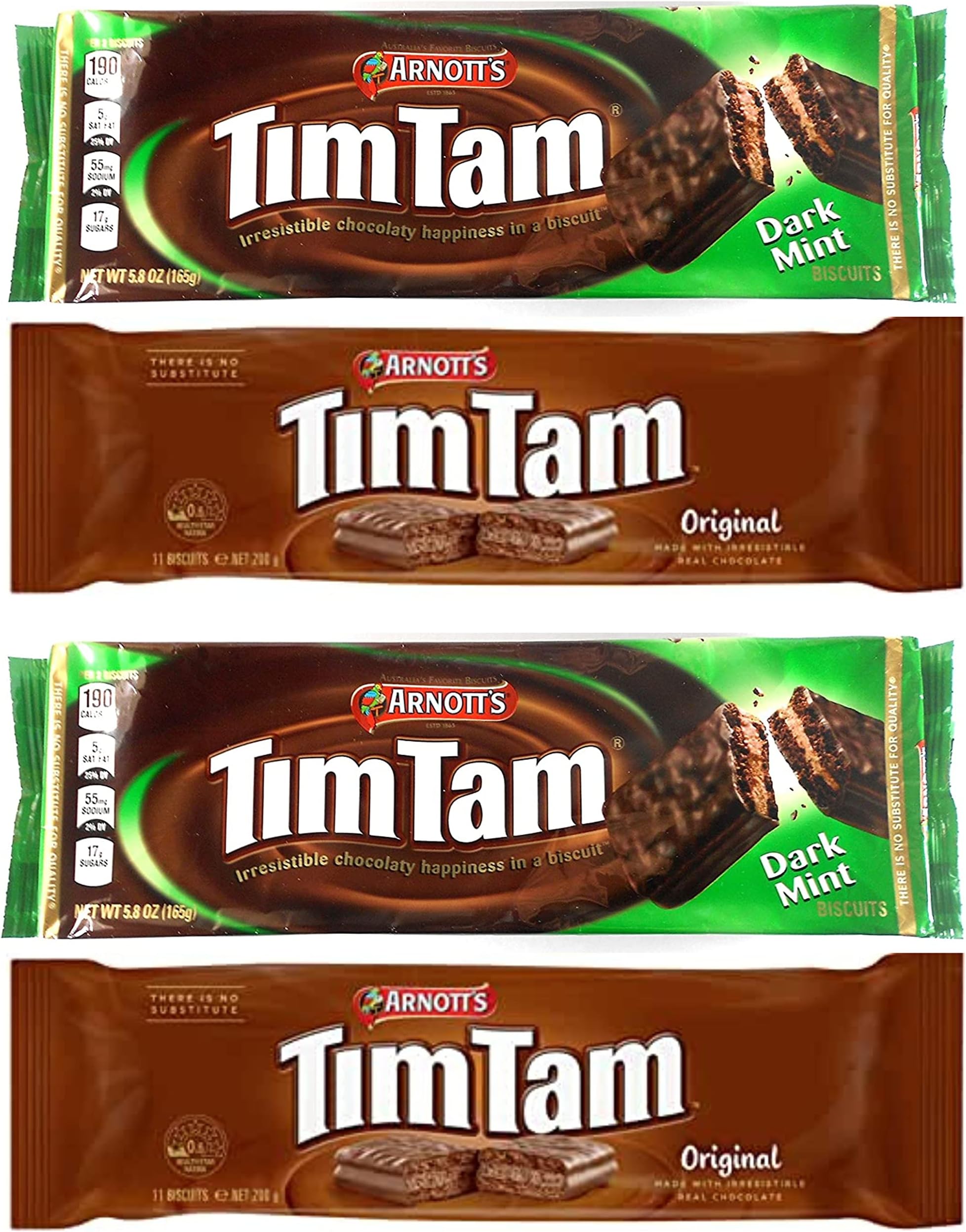 Amazon.com: Arnott's Tim Tam Australian Chocolate Cookies (Pack of 4) 2 ...