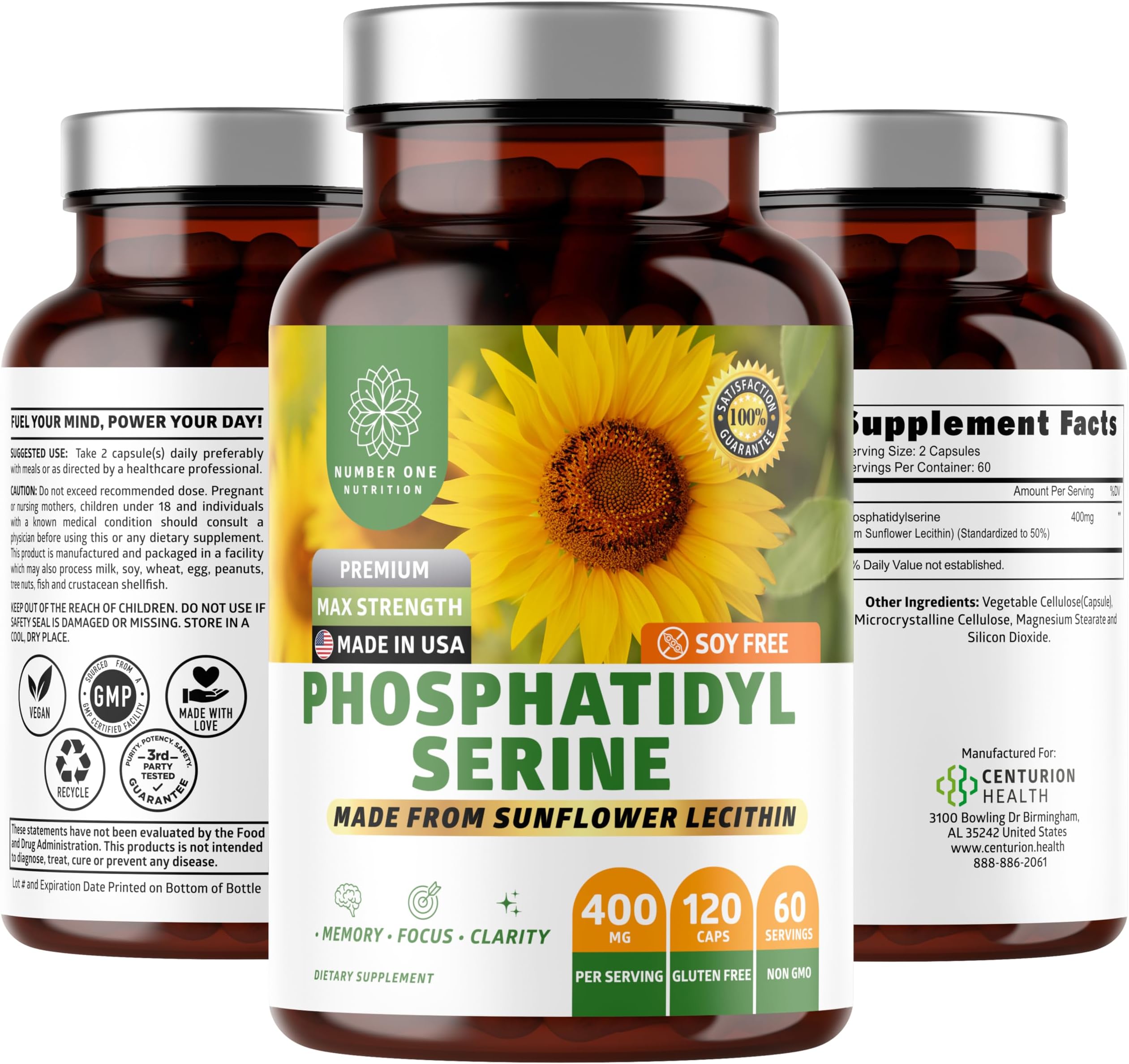 Amazon.com: Phosphatidylserine Supplement, 400mg Serving, 240 Capsules ...