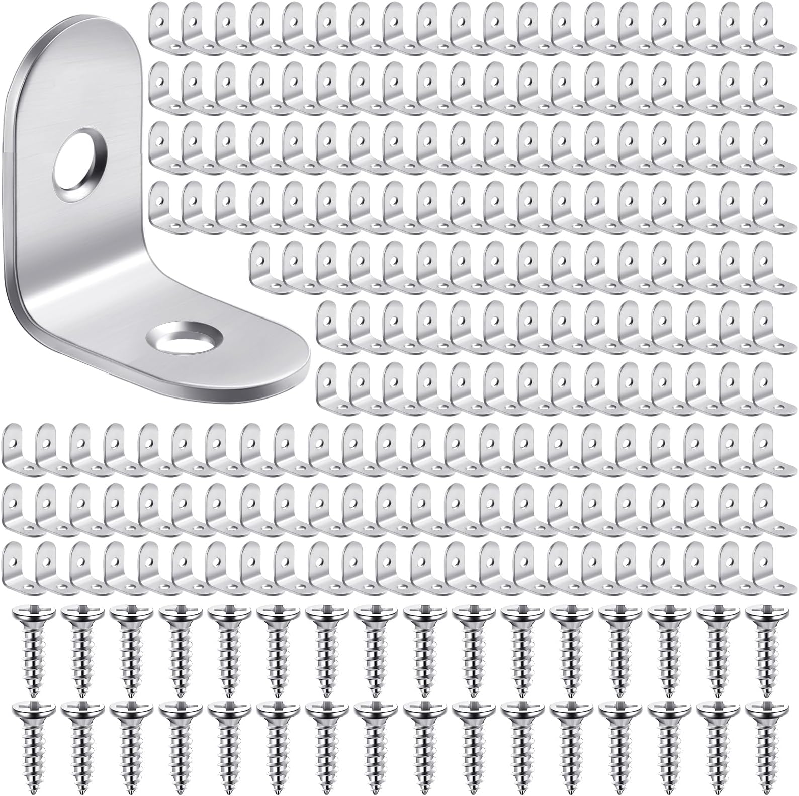 Amazon.com: Pelopy 100 Pcs L Shaped Bracket Corner Brace Stainless ...
