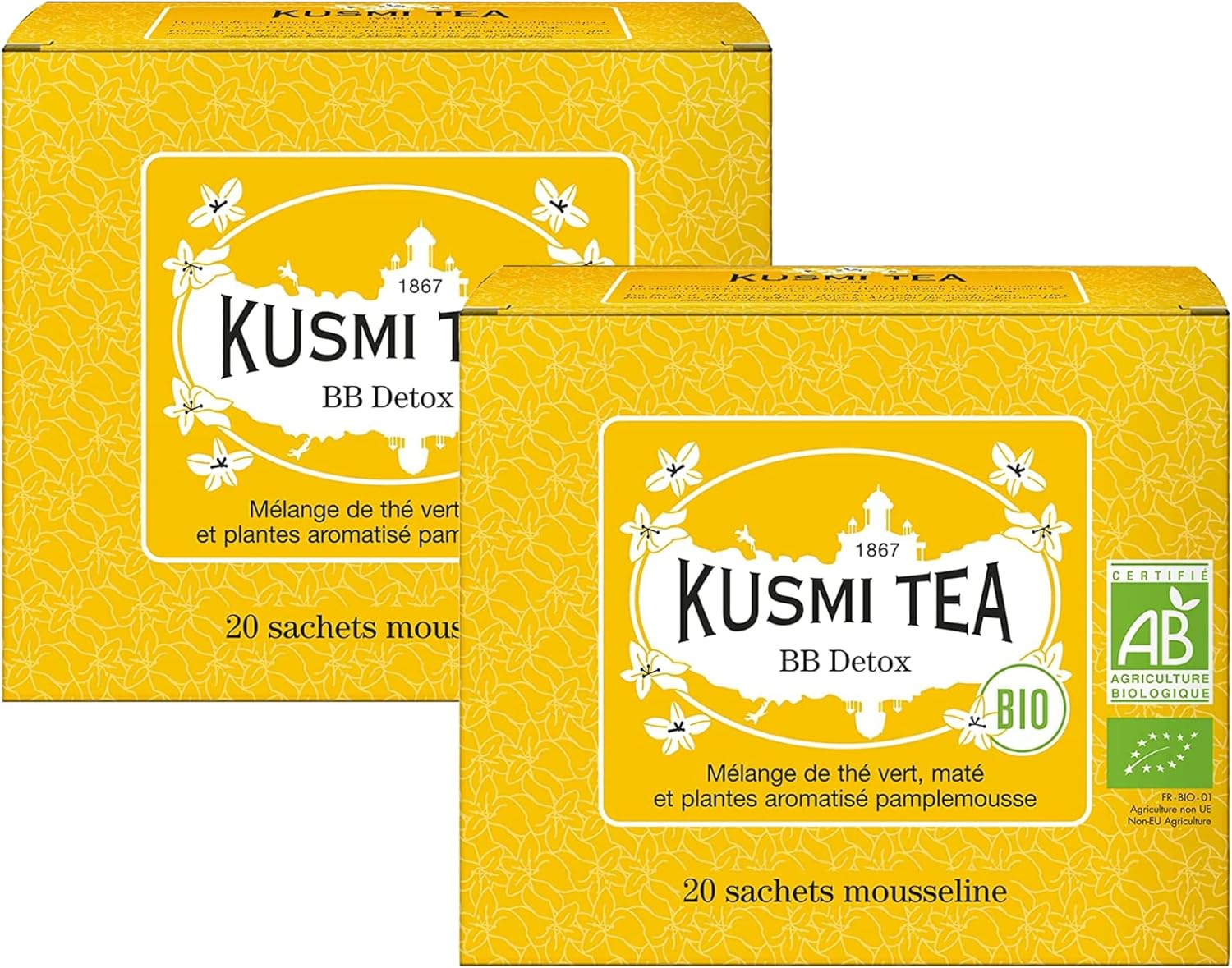 Kusmi Tea - BB Détox Bio - Lot de 2 boîtes - Mélange Biologique de Thé ...