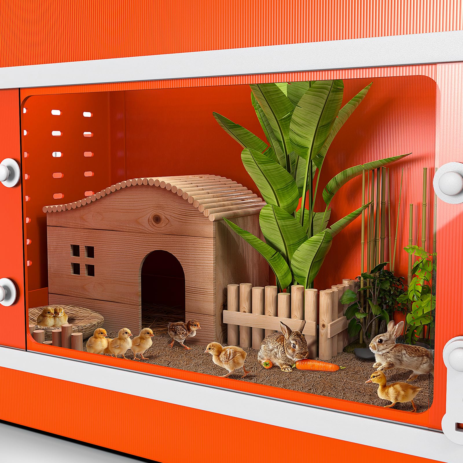 Deluxe Foldable Chick Brooder Box(Red, 48" x 23" x 23"),Big Chicken ...