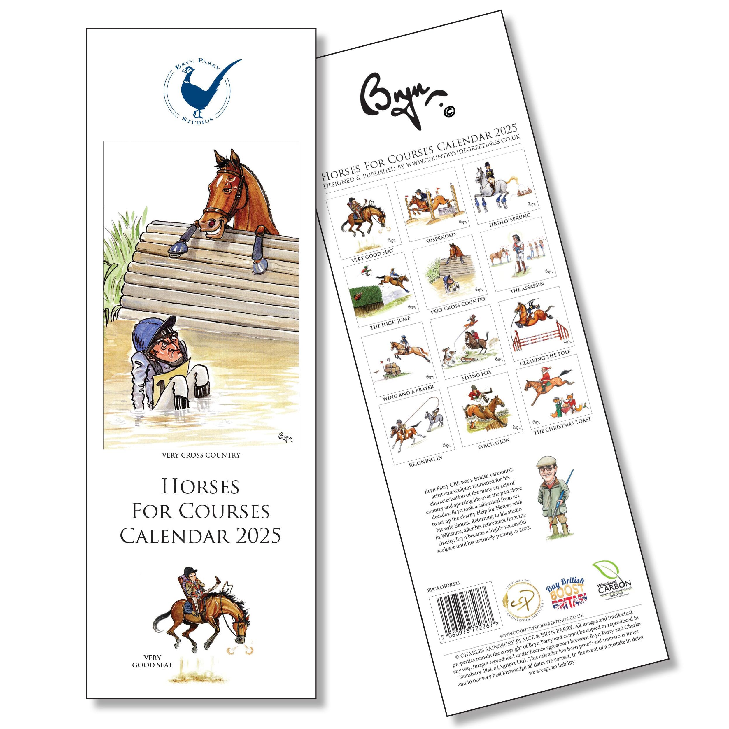 Horse and Pony Calendar 2025. Slim hanging wall planner for equestrian ...