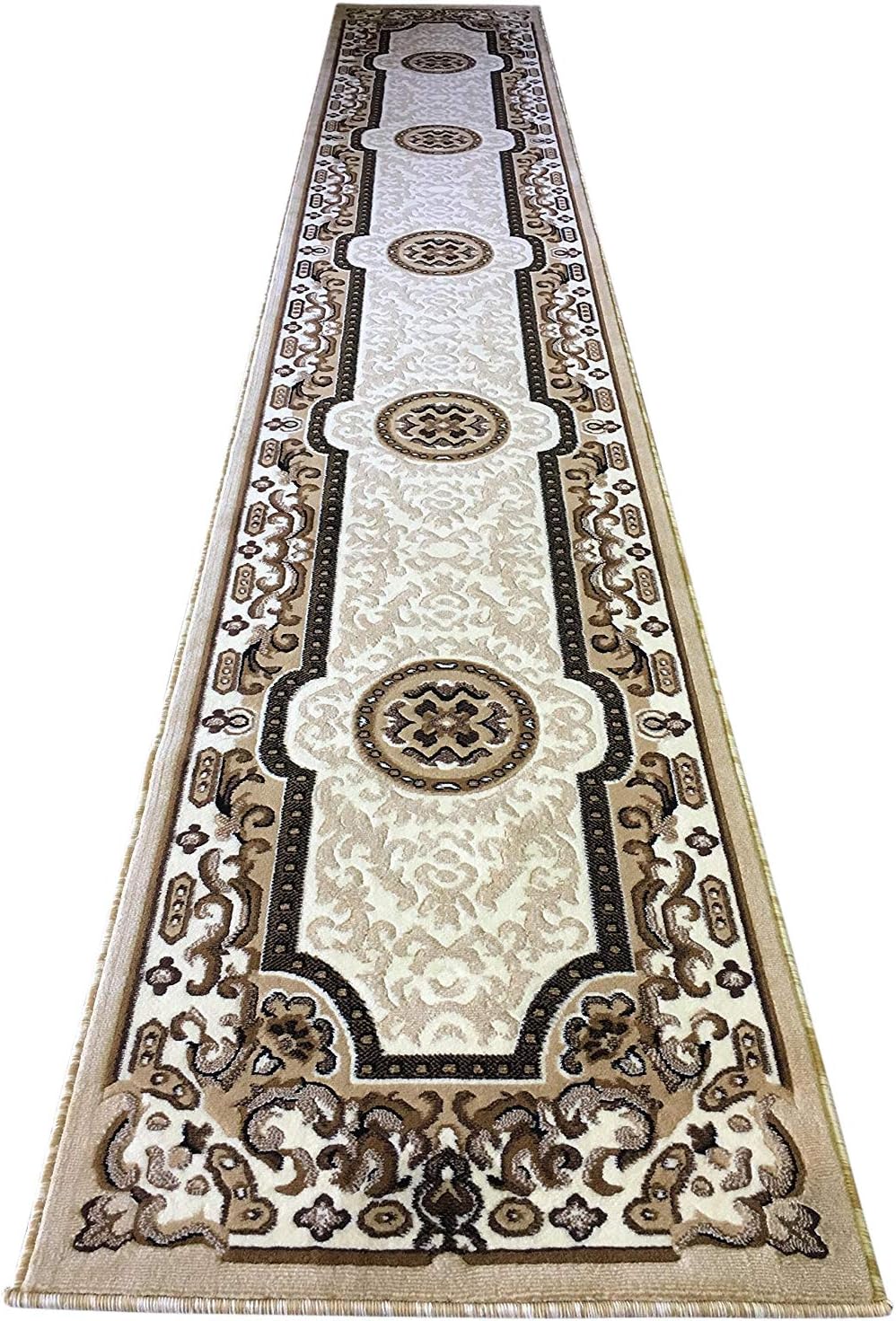 Amazon Kingdom Traditional Long Runner Rug Ivory Beige Brown Amazon Kingdom Traditional Long Runner Rug Ivory Beige Brown