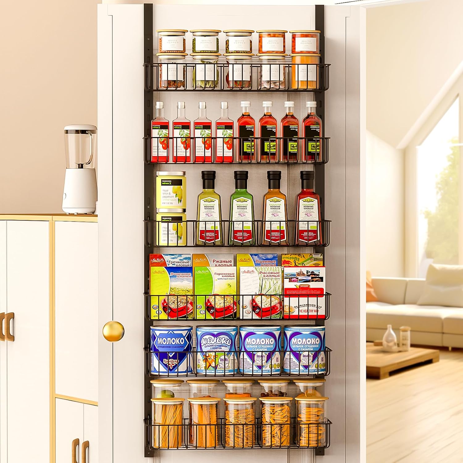 Amazon.com: Verdenu 6-Tier Metal Over the Door Pantry Organizer ...