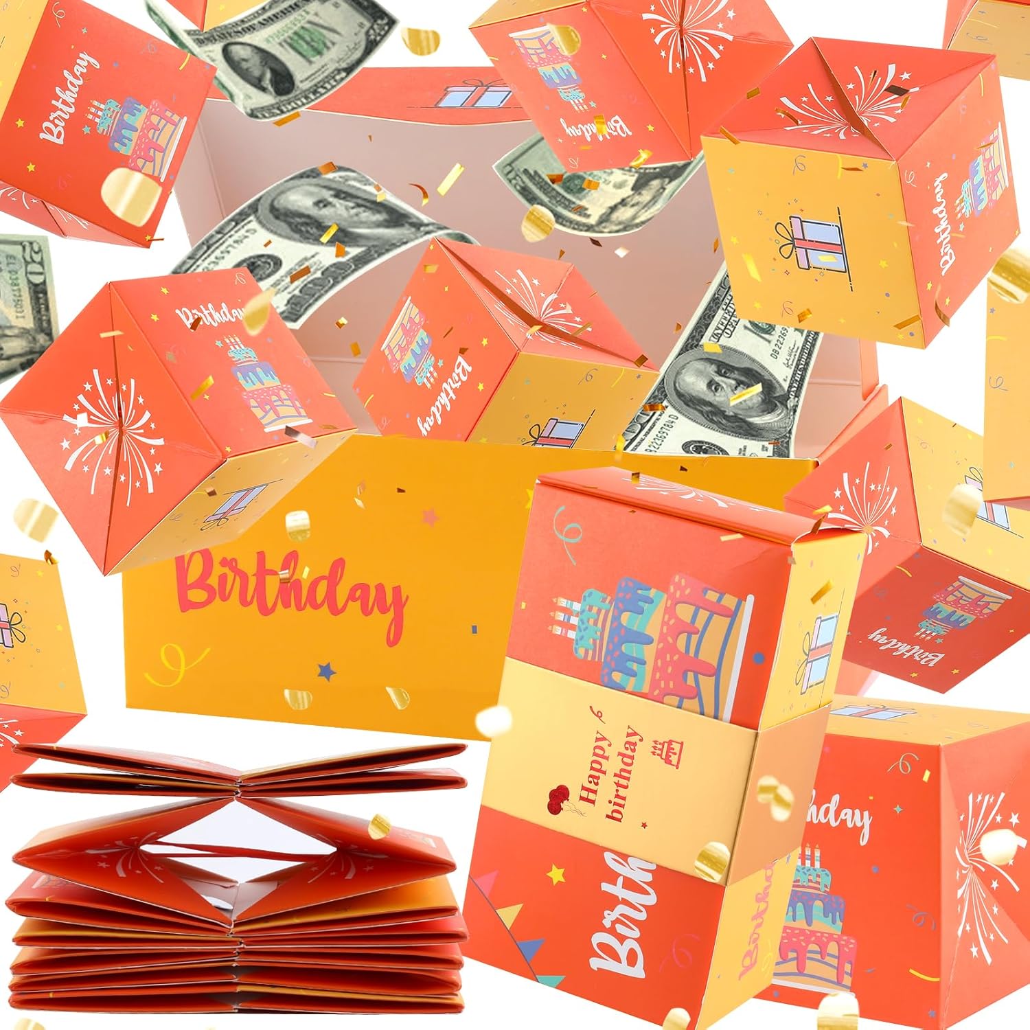 Amazon.com: Surprise Gift Box Explosion for Money, Birthday Pop Up ...