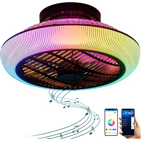 Amazon.com: COCOSTAR RGB Ceiling Fan with Lights with Remote & Smart ...