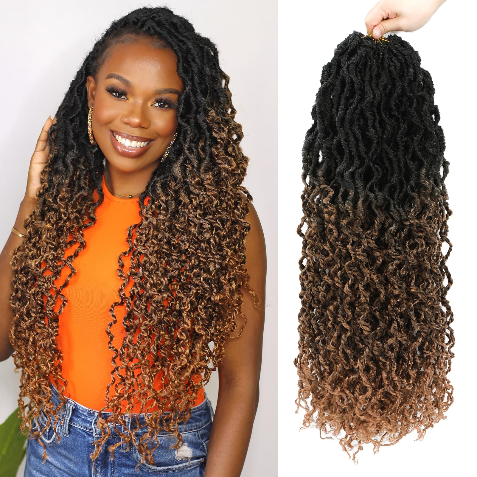 Amazon.com : BAOTA 24 inch Goddess Locs Crochet Hair 7 Packs Boho Queen ...