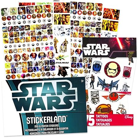 Amazon.com: Star Wars Stickers & Tattoos Party Favor Pack (275 Stickers ...