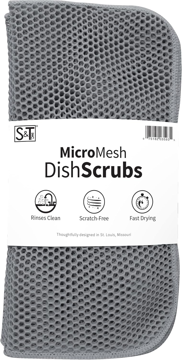 Amazon.com: S&T INC. Mesh Dish Scrubber, Kitchen Dish Cloths for ...