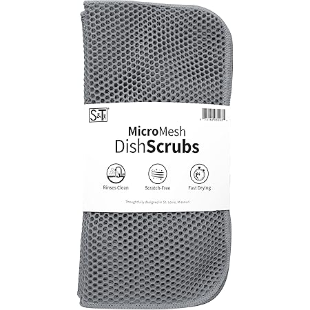 Amazon.com: S&T INC. Dish Cloths with Tough Scrub Mesh, Dish Rags for ...