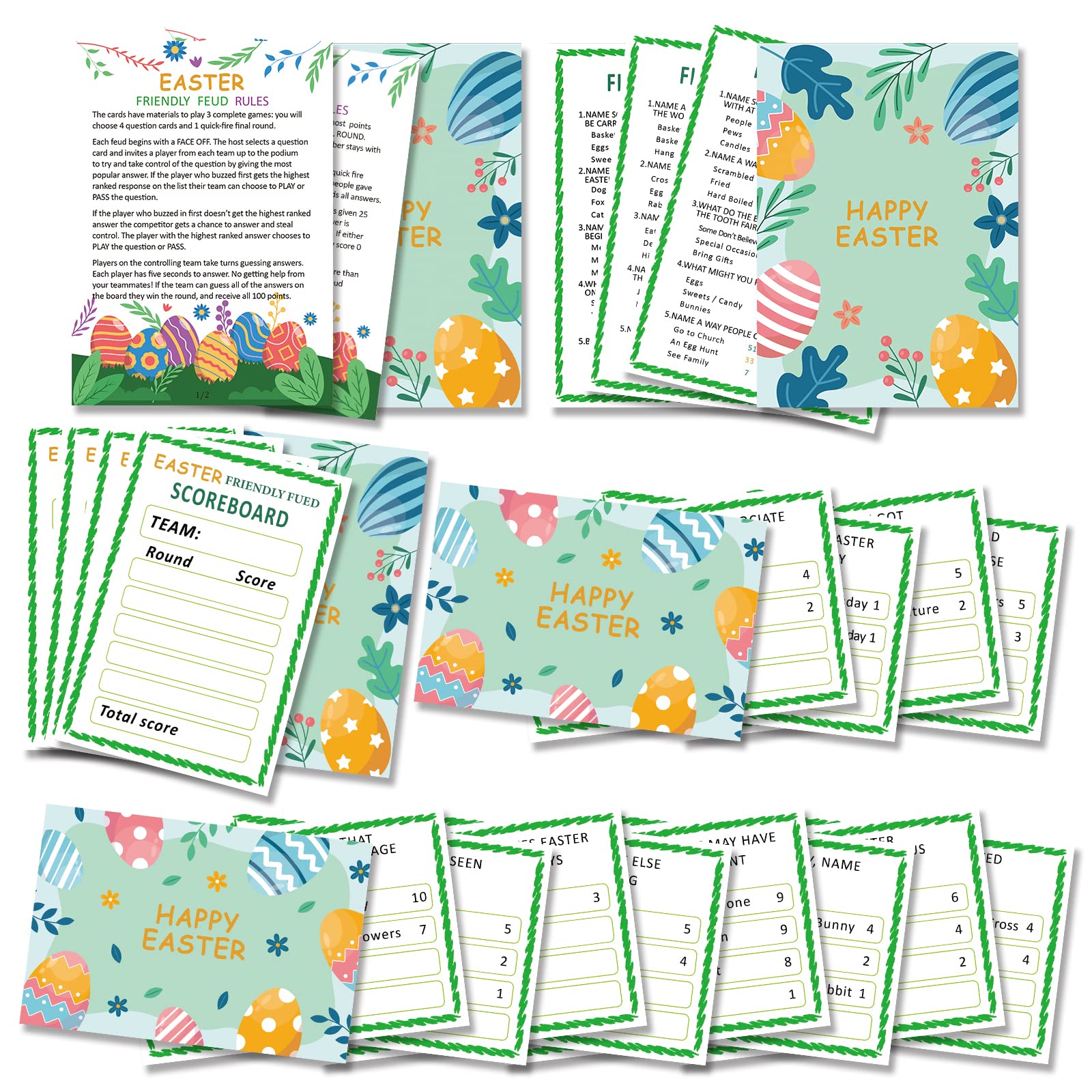 Amazon.com: Happy Easter Day Friendly Feud Game Set, Easter Day Party ...