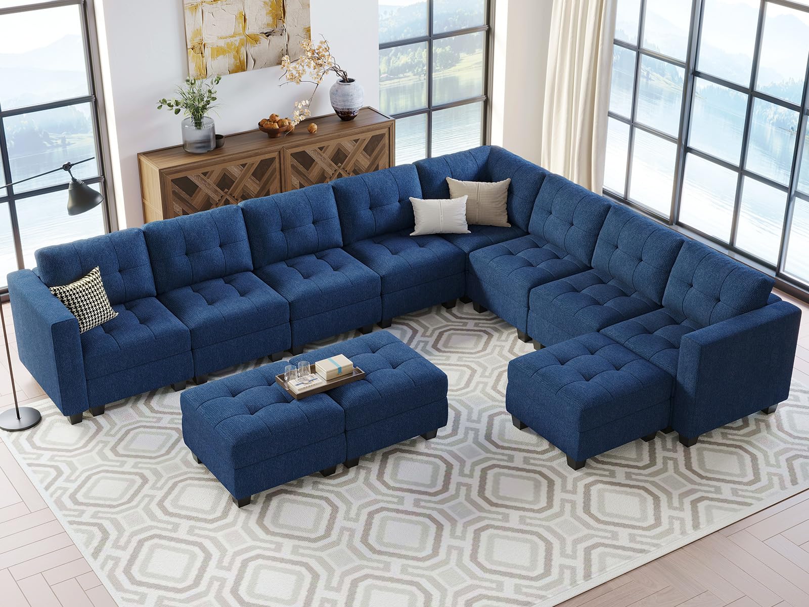 Giant Oversize Navy Blue Sectional