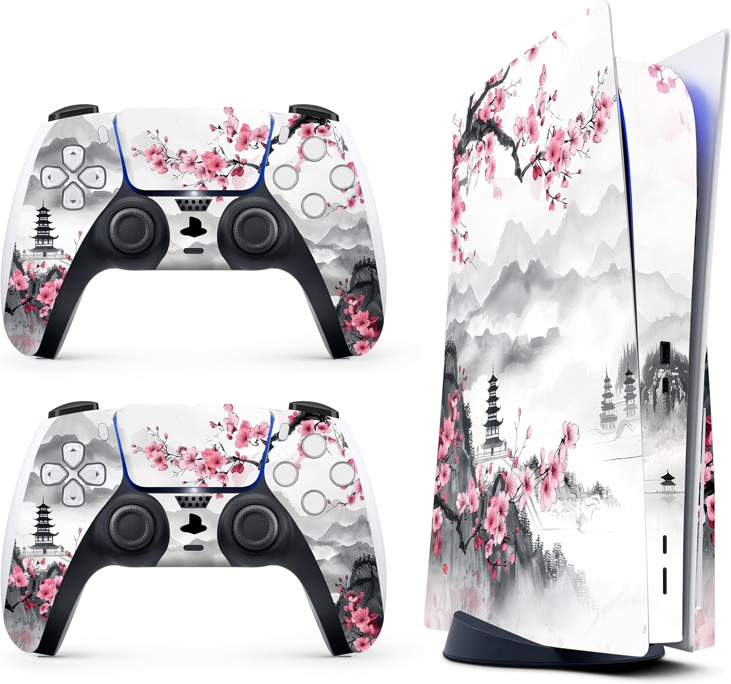 Amazon.com: Skin Sticker for Game Console 5 Cover - Cherry Blossom ...