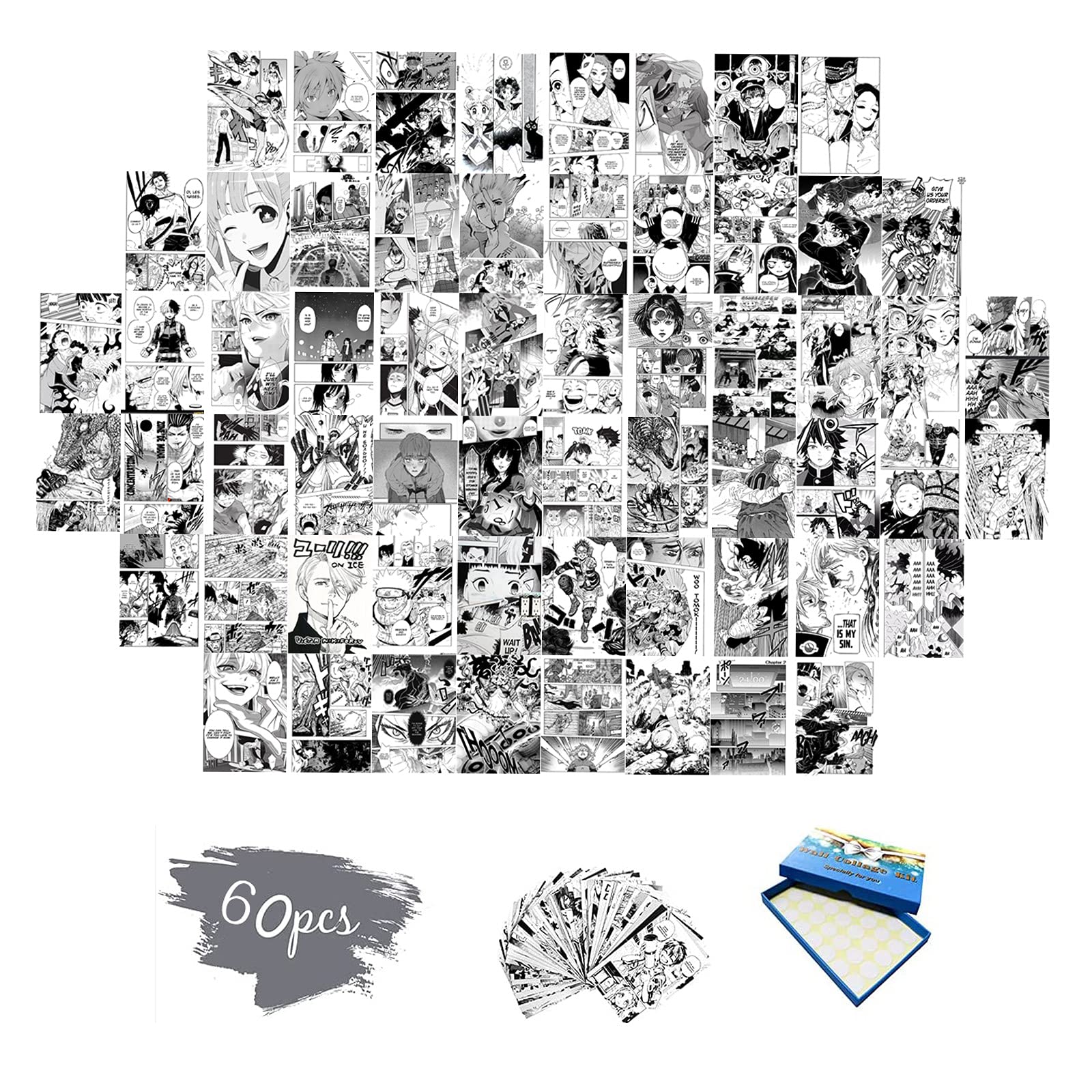 Buy 60pcs Anime Aesthetic Pictures Wall Collage Kit Anime Room Deocr ...