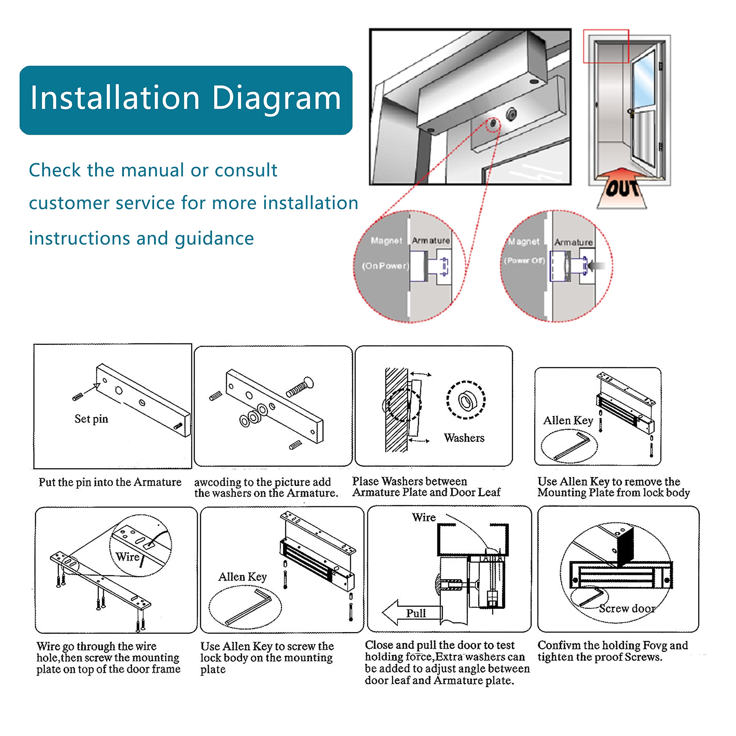 Snapklik.com : Outswinging 600lb Electric Magnetic Door Lock Kit System ...