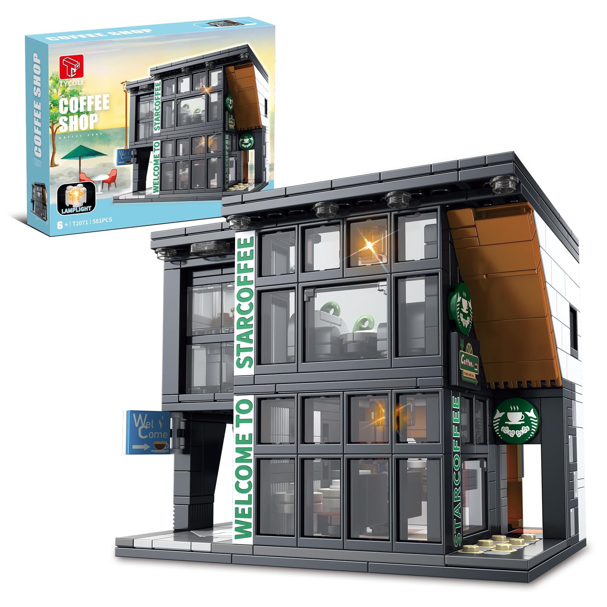 Amazon.com: TYCOLE City Coffee Shop Building Block Set,Coffee House ...