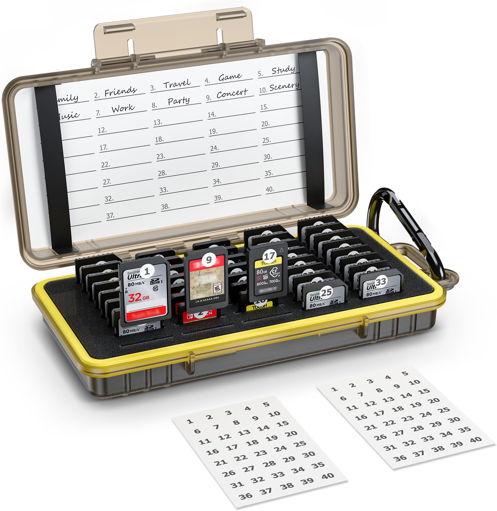 Massive 40 Slots Professional SD SDHC SDXC Card Case Holder Memory Card ...