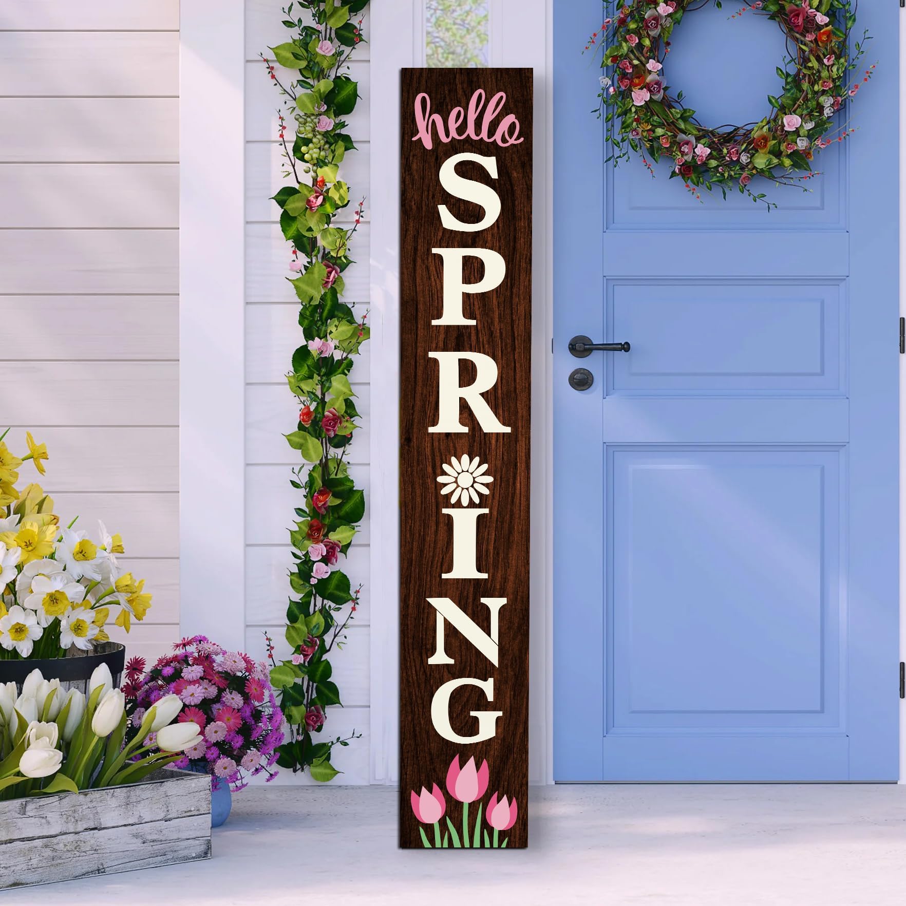 Amazon.com : My Word! Hello Spring Nest Porch Board Welcome Sign and ...