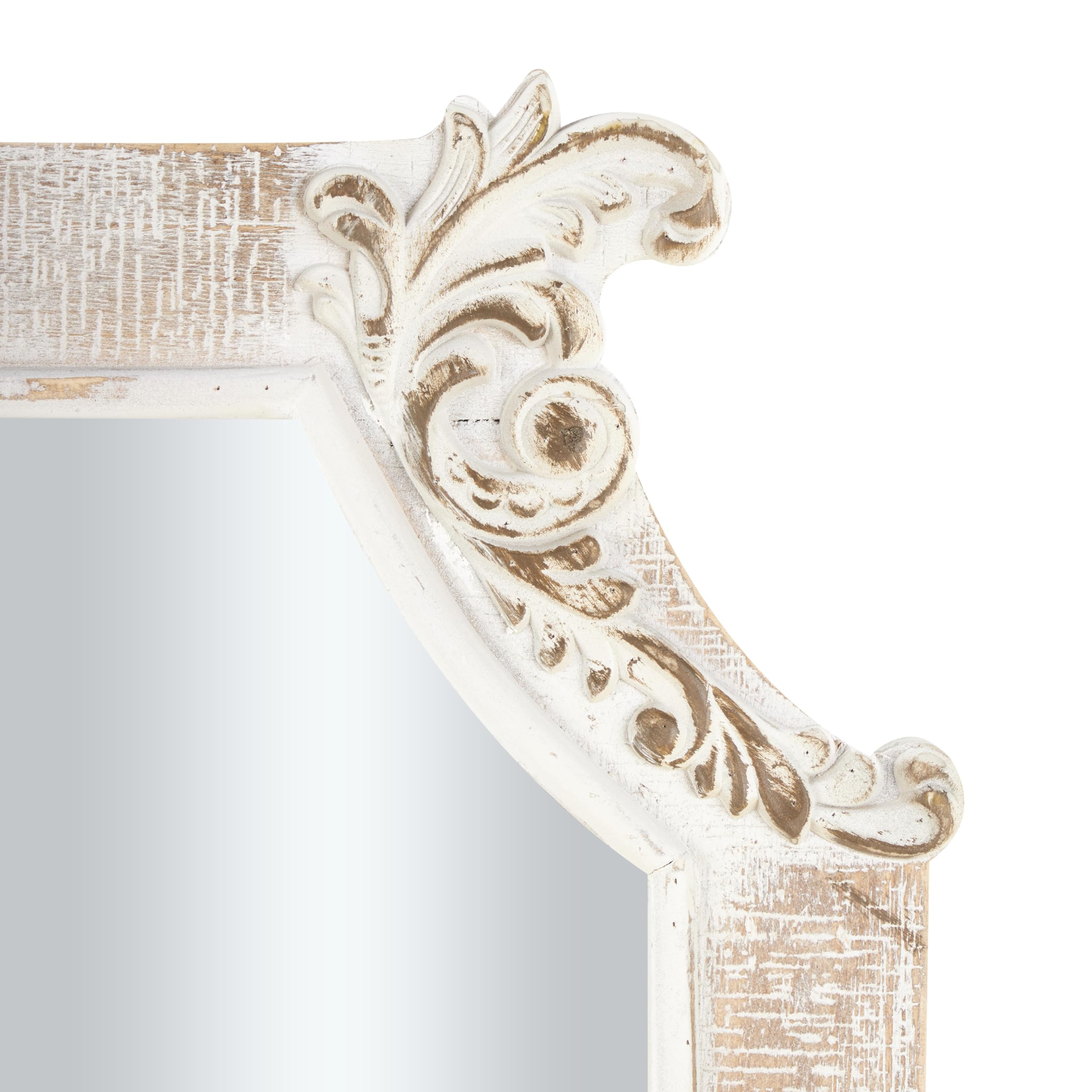 Deco 79 Wooden Scroll Wall Mirror with Curved Corners and Brown ...