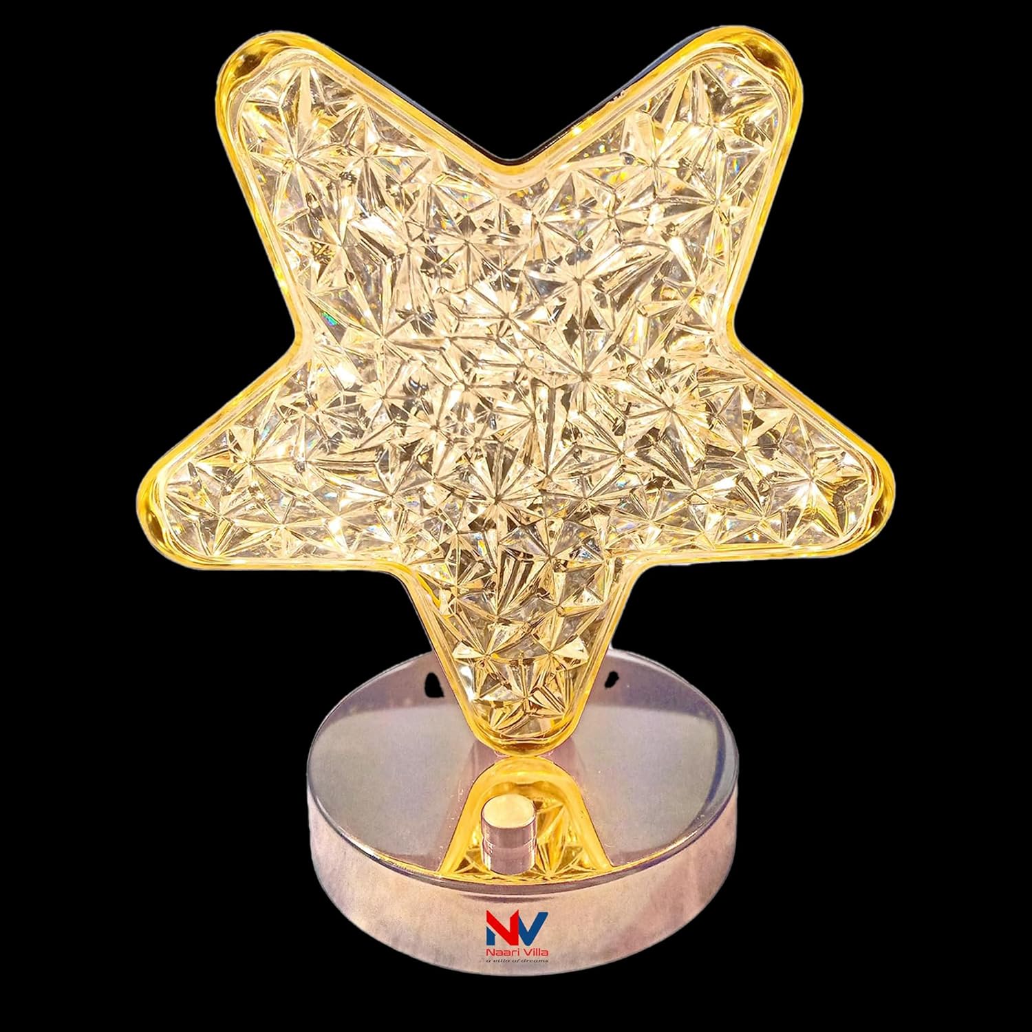 Buy NAARI VILLA LED Star Shaped Crystal Table Decorative Night Light ...