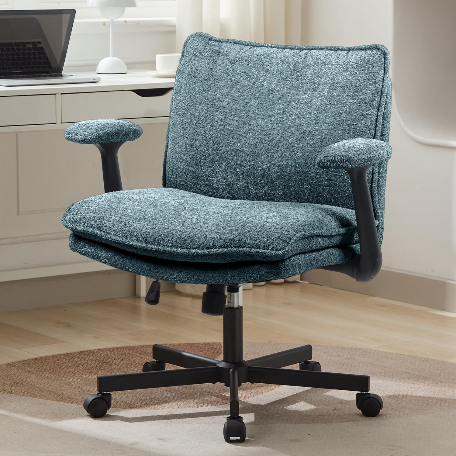 Amazon.com: Kassipo Criss Cross Legged Office Chair with Wheels and ...