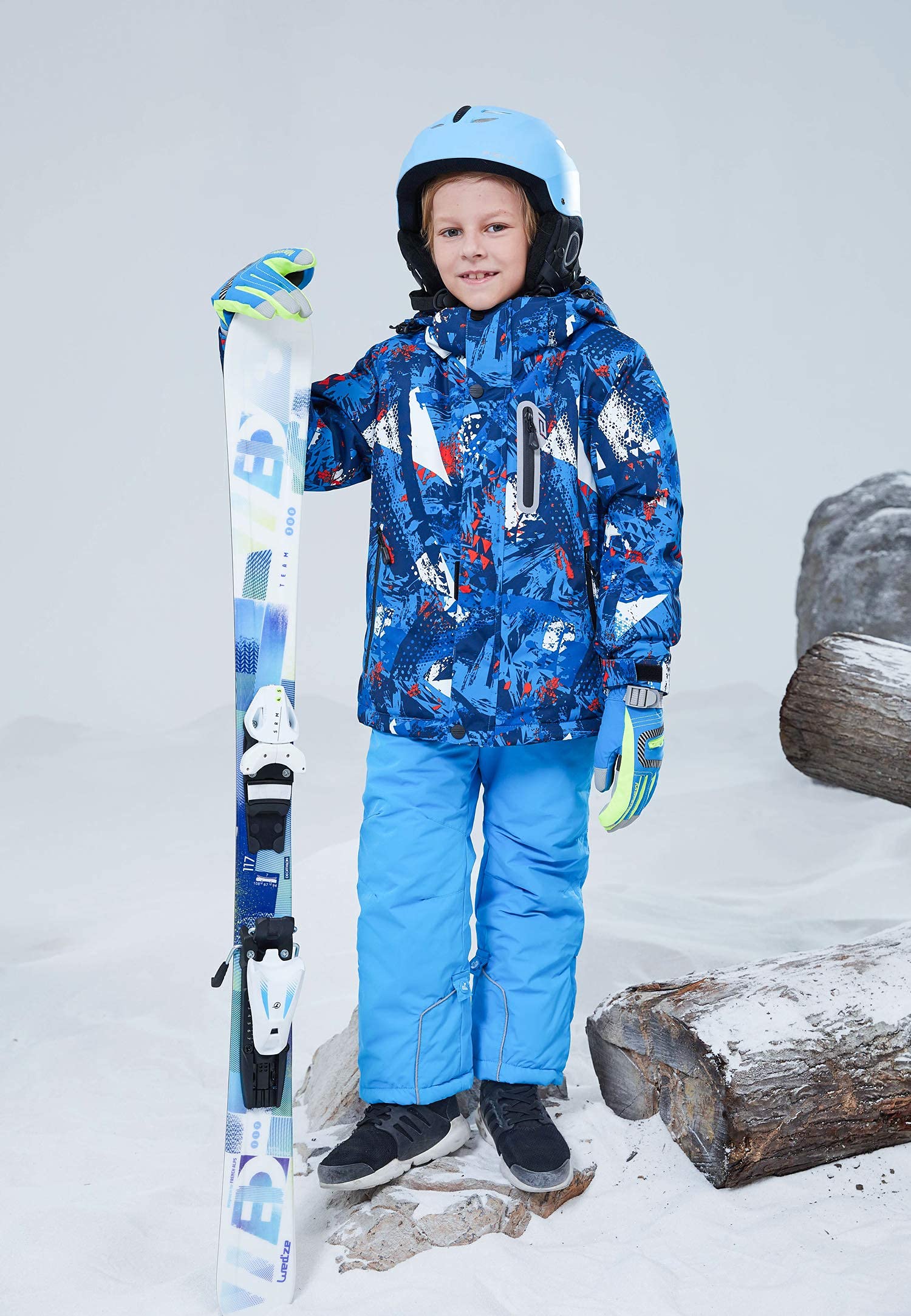 Snapklik.com : WOWULOVELY Big Boys 2-Piece Colorblock Snow Pants And ...