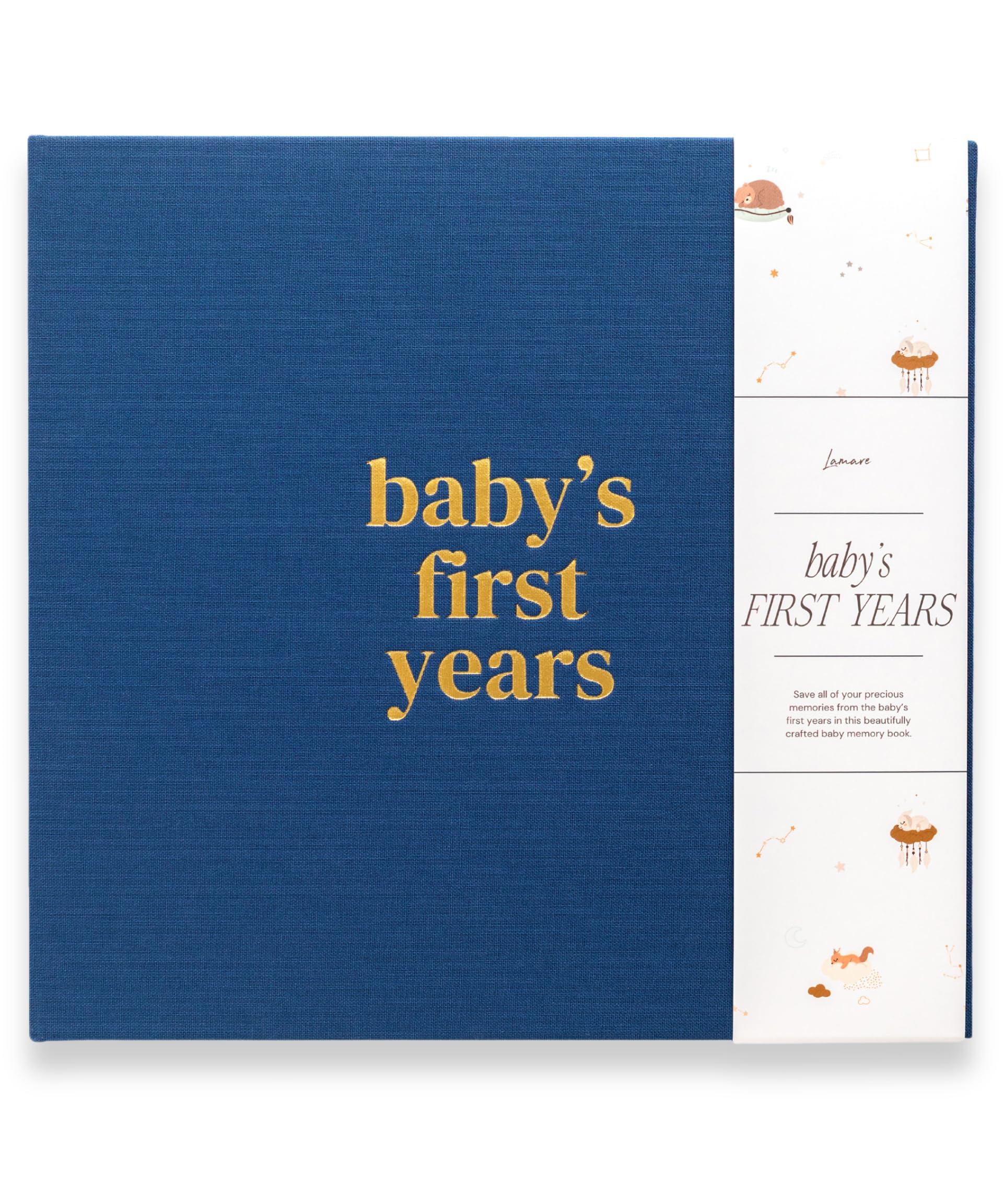 Amazon.com: Lamare Baby Memory Book - Baby’s First Year Book, Linen ...