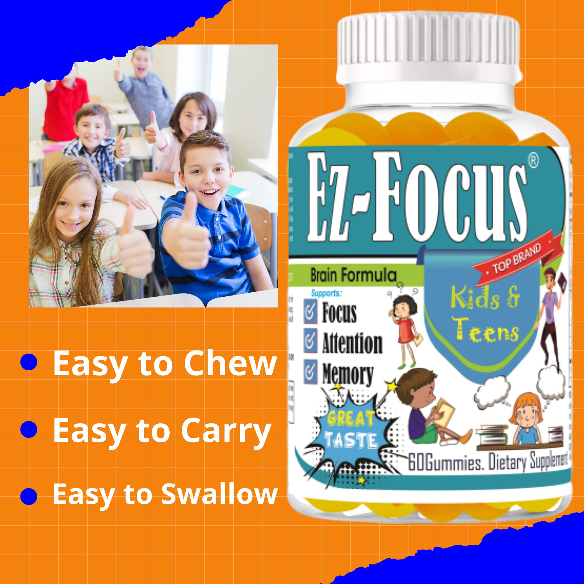 Ez Focus Gummies for Kids Bra...B07Q3LHHV4 | Encarguelo.com