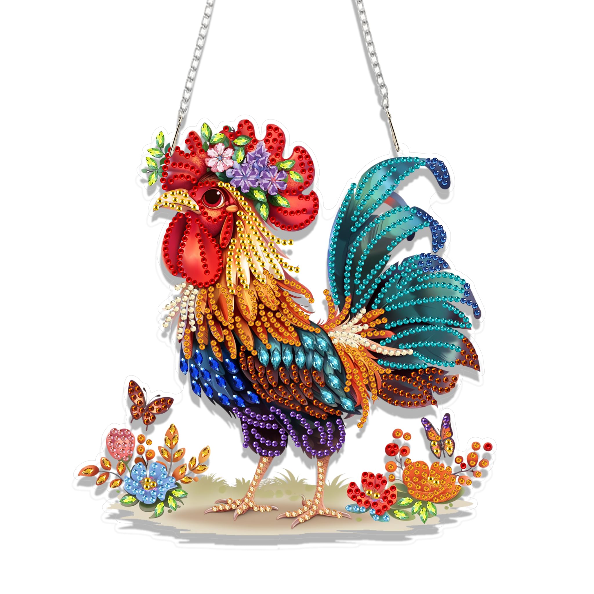 Amazon.com: Eiflow Chicken Diamond Art Hanging Kit for Adult, DIY ...